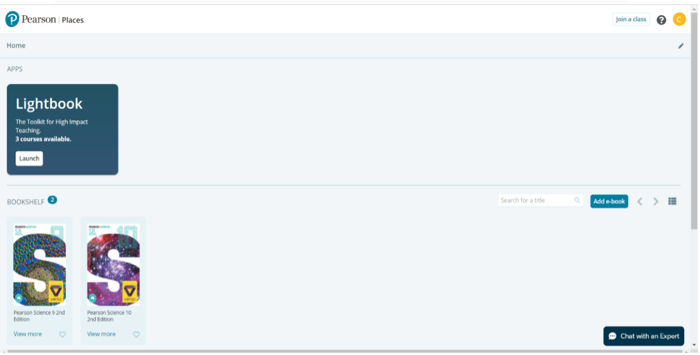 How do I access Pearson Places from inside ReadCloud?