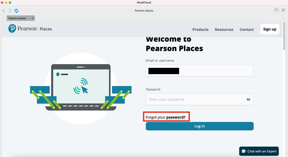 How do I access Pearson Places from inside ReadCloud?