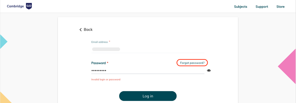 How do I login to Cambridge Go?