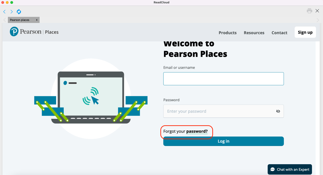 How do I log in to Pearson Places?