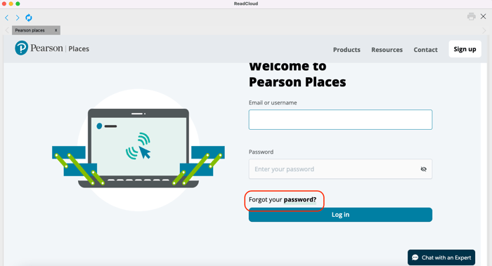How do I log in to Pearson Places?