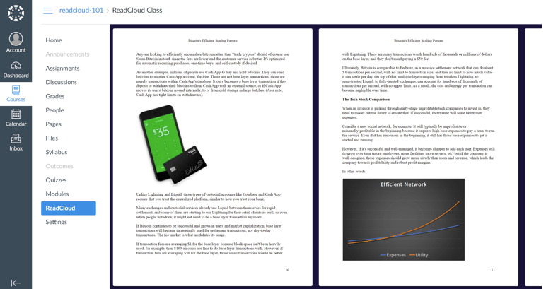 Accessing ReadCloud from Canvas